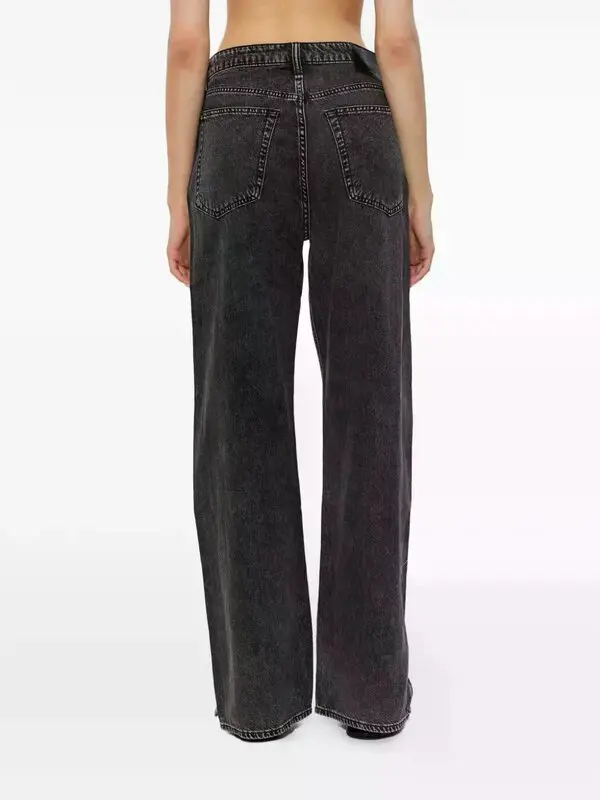 Rag & Bone Faded Effect Wide-leg Jeans - Black