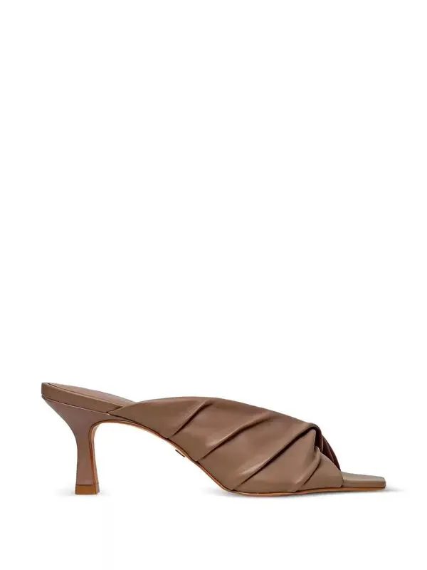 ANDREA CARRANO Ruched Effect Sandals - Brown