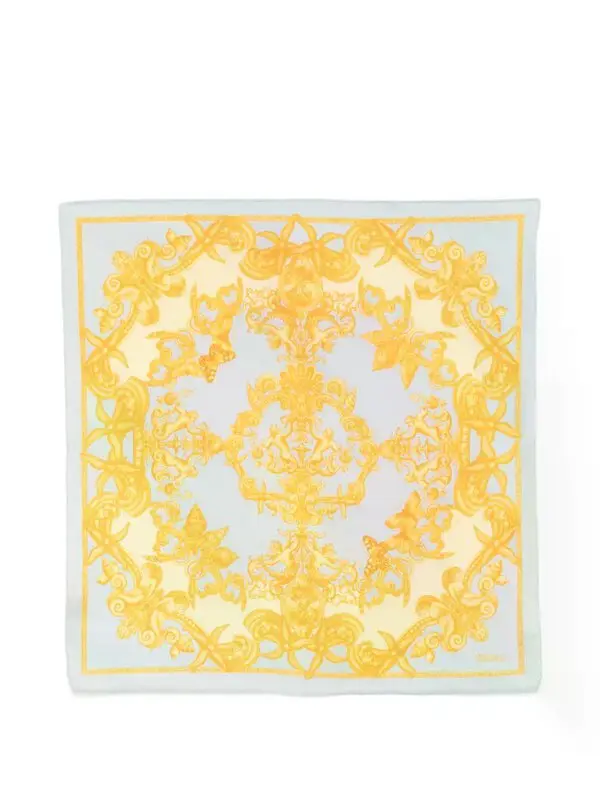 Versace 1990s Baroque-print Handkerchief - Yellow