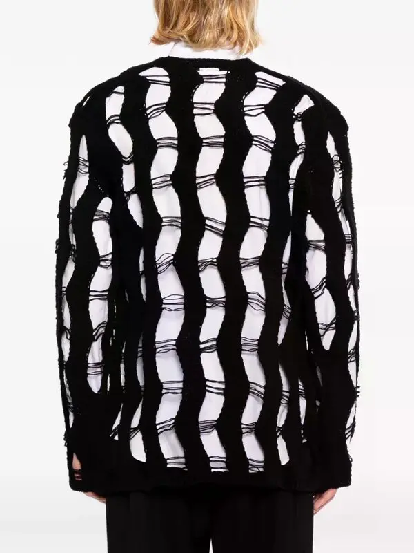 Comme Des Garçons Distressed Open-knit Sweater