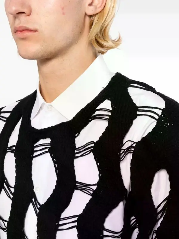 Comme Des Garçons Distressed Open-knit Sweater