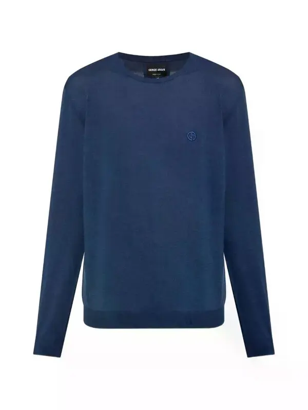 Giorgio Armani Embroidered Crew Neck Sweater