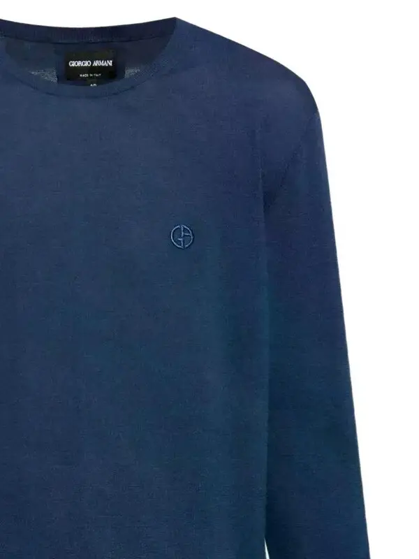 Giorgio Armani Embroidered Crew Neck Sweater