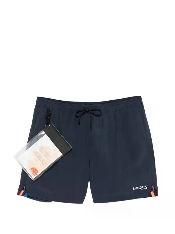 Sundek Logo Print Swim Shorts - Blue