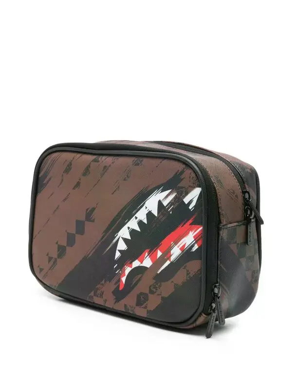 SPRAYGROUND Shark Mouth Checkered Clutch Bag
