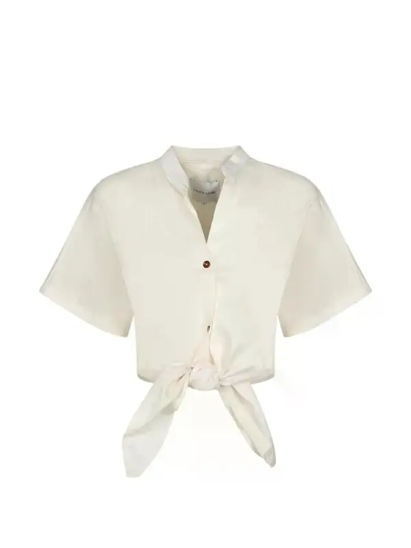 CALA DE LA CRUZ Cropped Tie-fastening Blouse