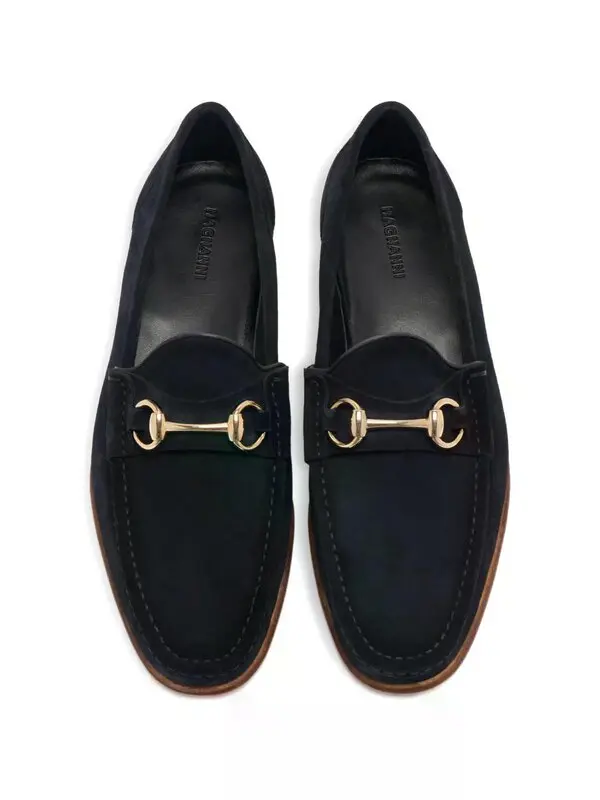 Magnanni Suede Loafers With Gold Horsebit Detail - Blue
