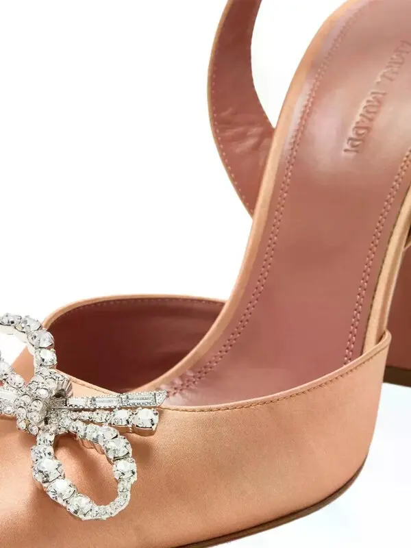 Amina Muaddi Rosie Crystal-bow Slingback Pumps