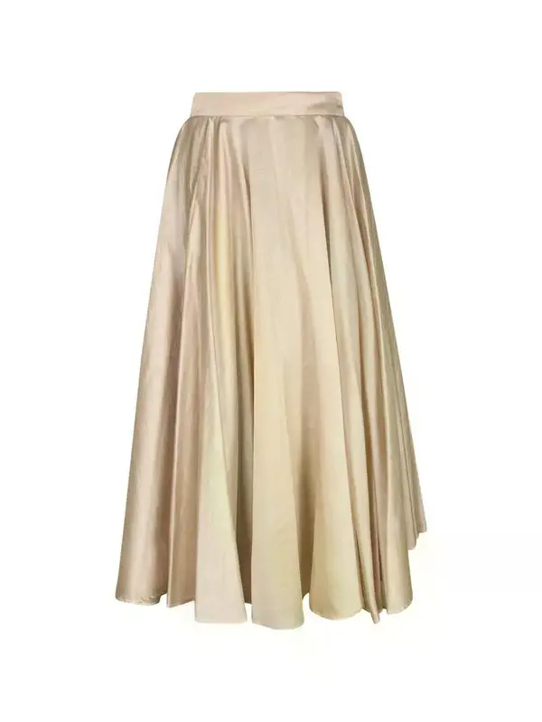BLANCA VITA Flared Pleated Skirt - Neutrals