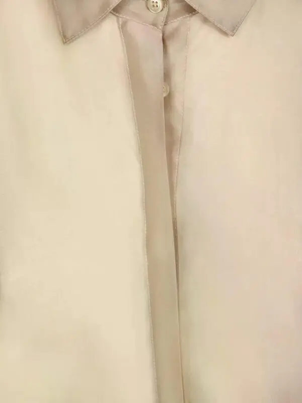 BLANCA VITA Beige Semi-sheer Button-up Shirt
