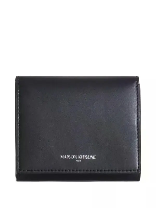 Maison Kitsuné Logo-print Trifold Wallet - Black