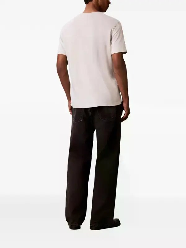 Calvin Klein Logo-embroidered T-shirt - Neutrals