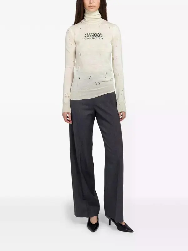 MAISON MARGIELA Distressed Wool Roll Neck Sweater