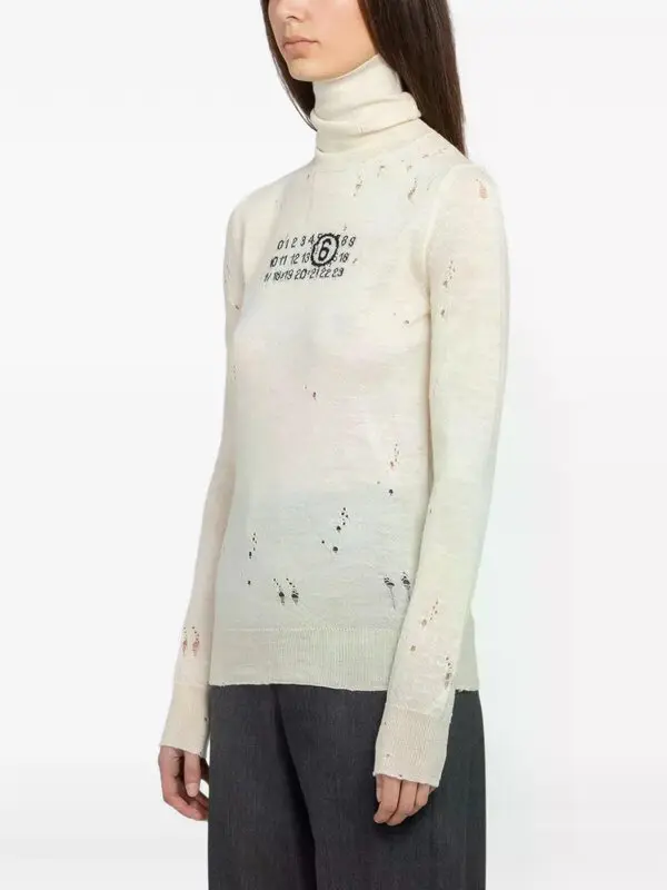 MAISON MARGIELA Distressed Wool Roll Neck Sweater