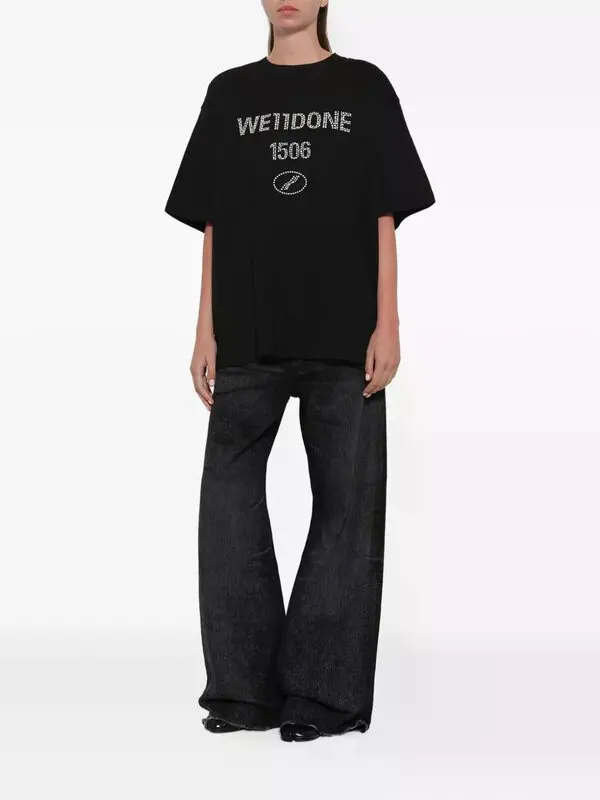 We11Done Washed Pearl-embellished T-shirt