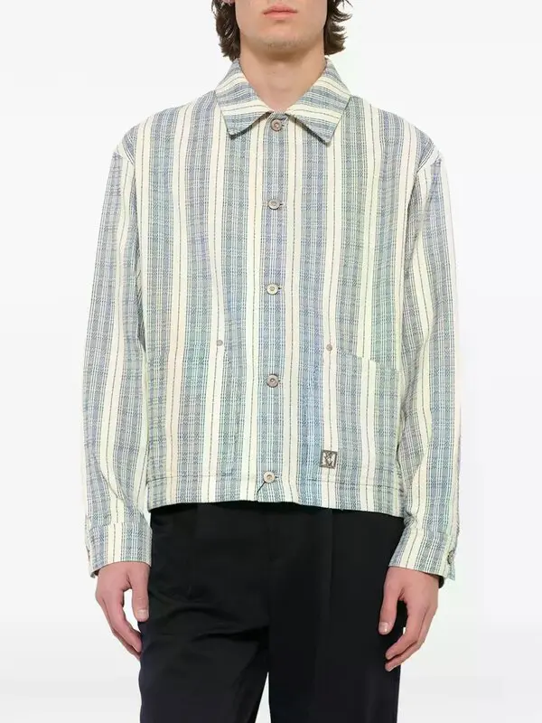 WOOYOUNGMI Stripe-pattern Dropped-shoulder Shirt