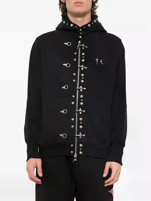 THUG CLUB Studded Zip-up Hoodie