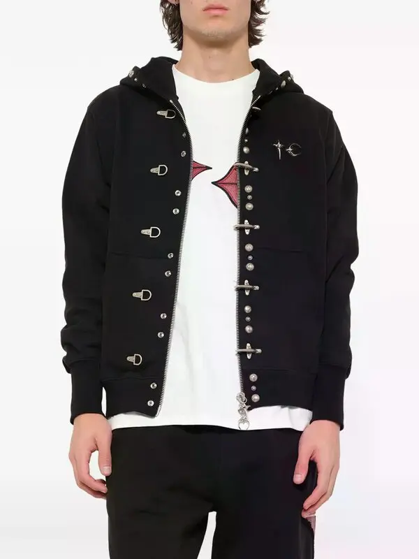 THUG CLUB Studded Zip-up Hoodie