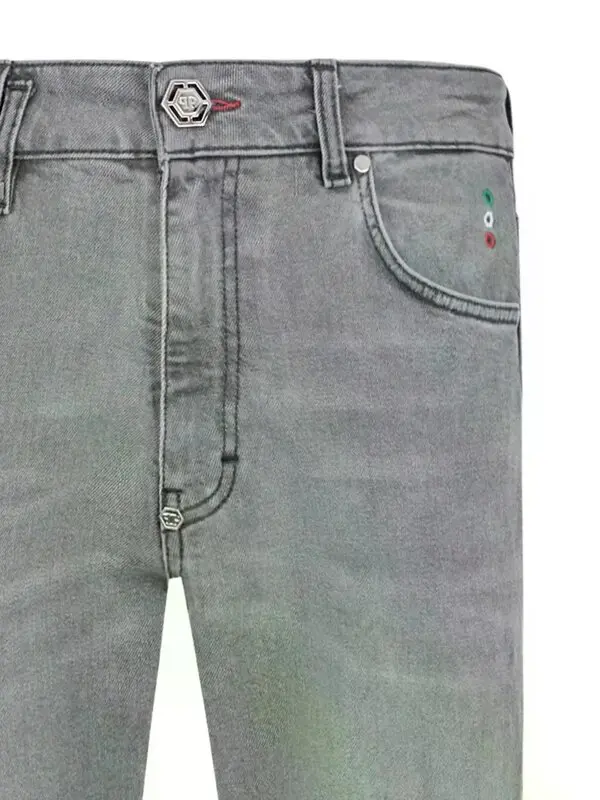 Philipp Plein Detroit Fit Stone-washed Jeans - Grey