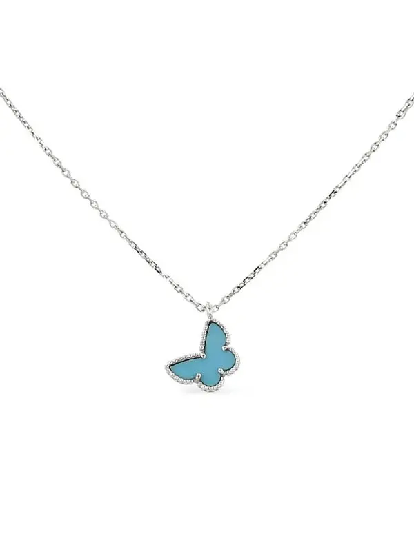 Van Cleef & Arpels Sweet Butterflies Turquoise Necklace - Silver