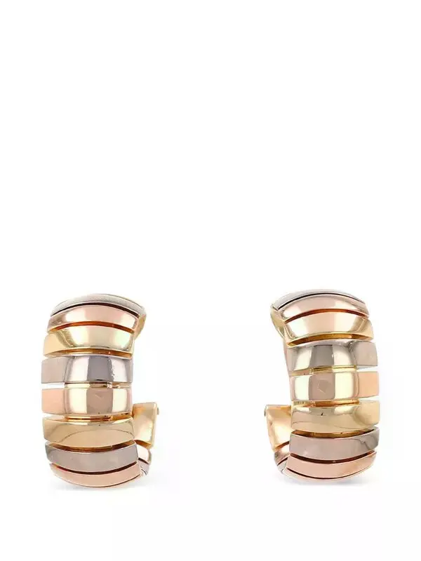 Cartier Tri-colour Tubogas Hoop Earrings - Gold