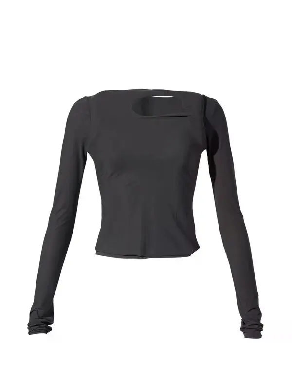 Ottolinger Taupe Stretch Cut-out Long Sleeve Top