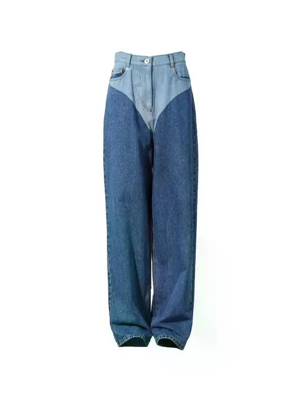 PUSHBUTTON Two-tone Wide-leg Jeans