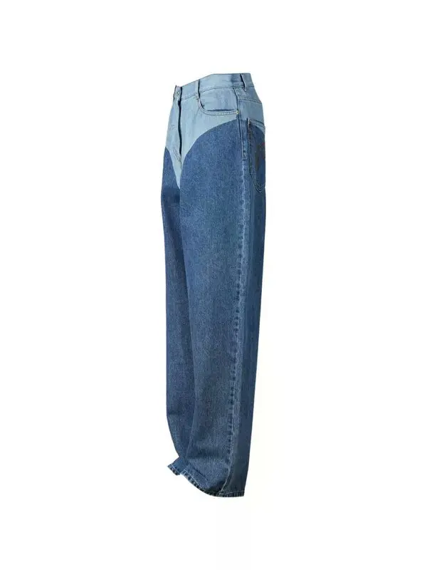 PUSHBUTTON Two-tone Wide-leg Jeans