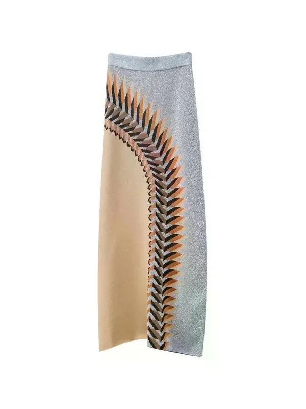 Rabanne Graphic-print Maxi Skirt With Side Slit