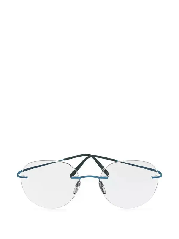 SILHOUETTE Titan Minimal Art Rimless Round-frame Glasses - Blue