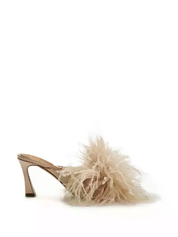 ATP ATELIER Ziano Ostrich Feather Slides