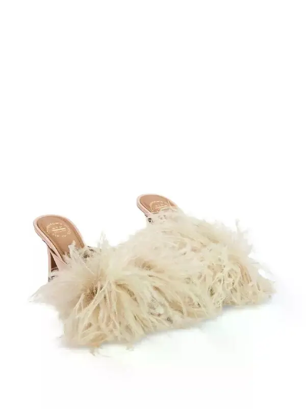 ATP ATELIER Ziano Ostrich Feather Slides