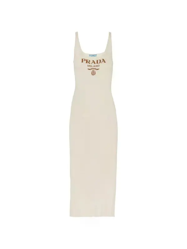 Prada Silk Ribbed Knit Dress