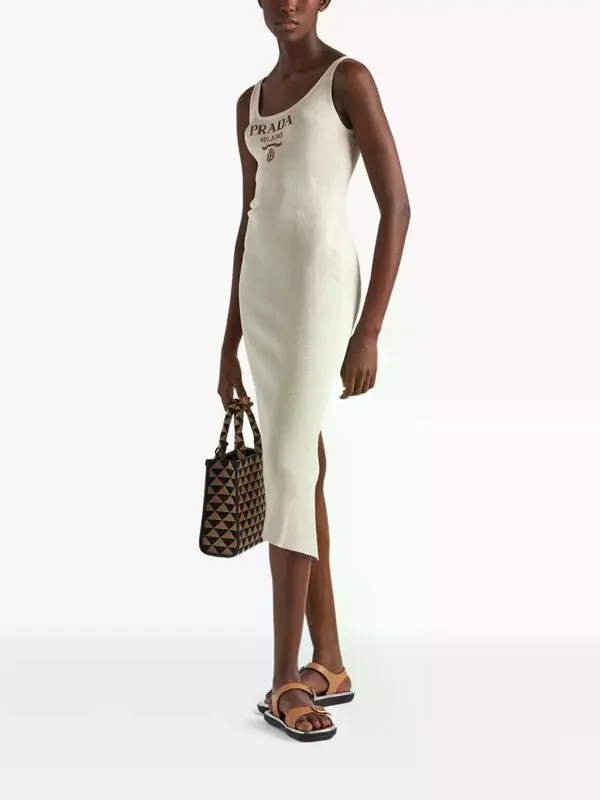 Prada Silk Ribbed Knit Dress