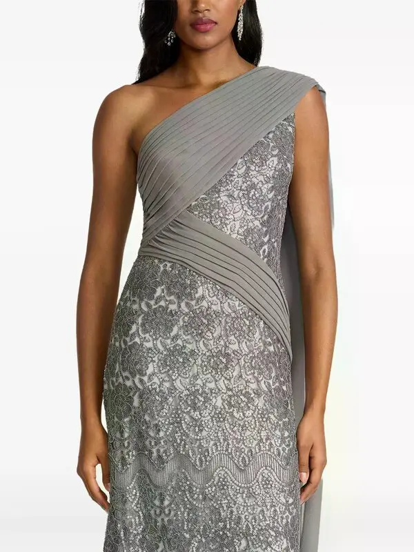 Tadashi Shoji Eamon Sequin-embellished One-shoulder Gown