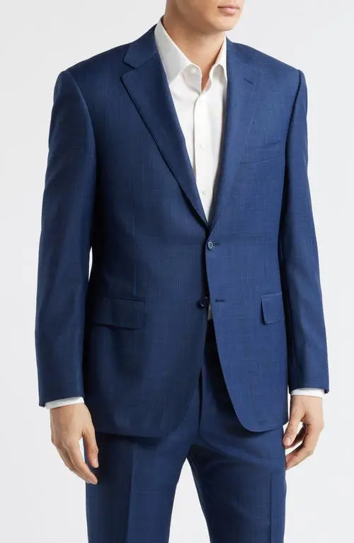 Canali Siena Regular Fit Mélange Wool Suit - Blue