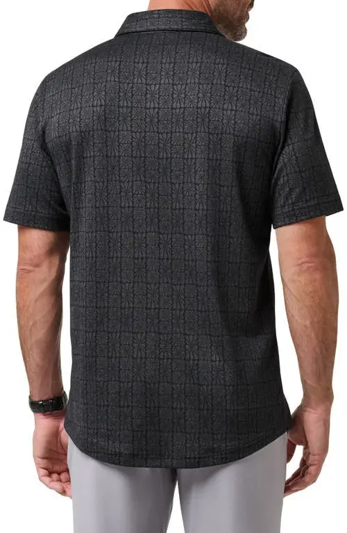 Travis Mathew Cabana Floral Jacquard Polo - Ebony