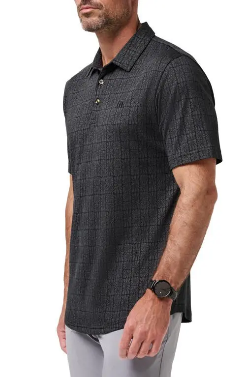 Travis Mathew Cabana Floral Jacquard Polo - Ebony
