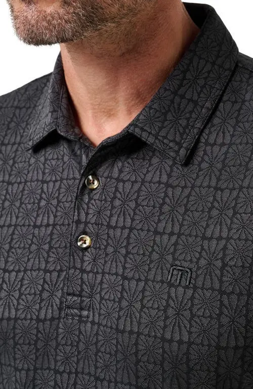 Travis Mathew Cabana Floral Jacquard Polo - Ebony