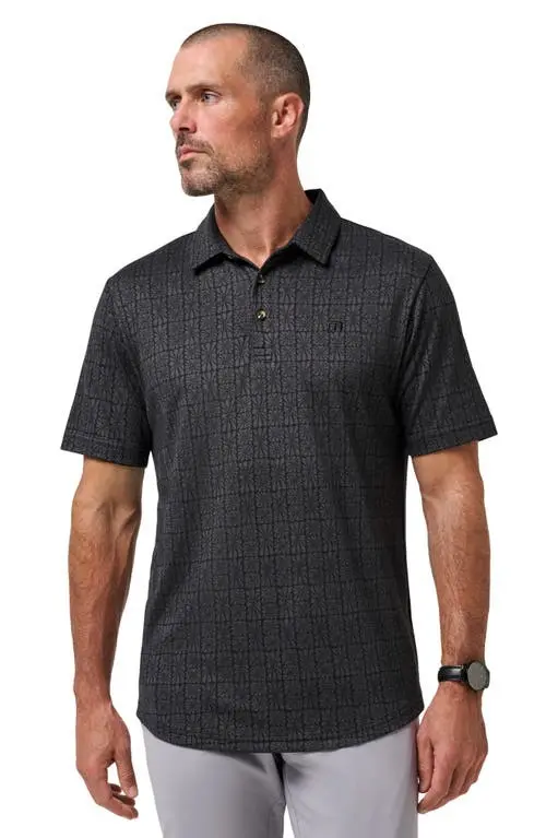 Travis Mathew Cabana Floral Jacquard Polo - Ebony