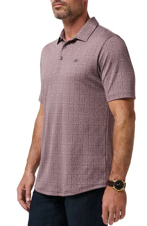 Travis Mathew Cabana Floral Jacquard Polo - Moonscape