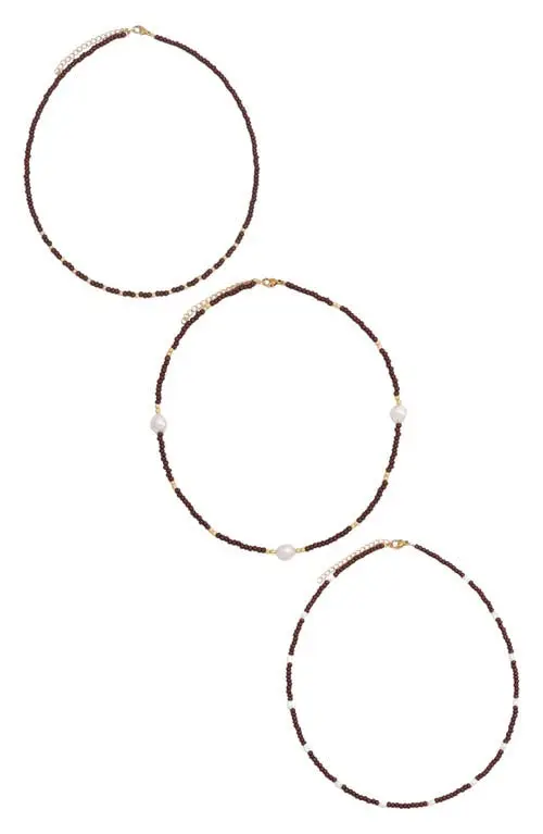 PETIT MOMENTS Gleam Set Of 3 Necklaces - Brown