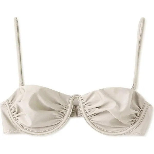 Mango Ruched Bikini Top - Light/pastel Grey