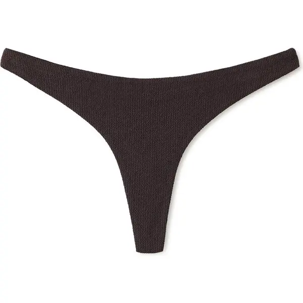 Mango Textured Brazilian Bikini Bottoms - Brown
