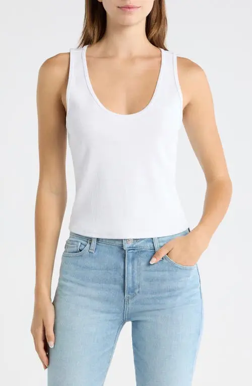 Paige Scoop Neck Tank - White