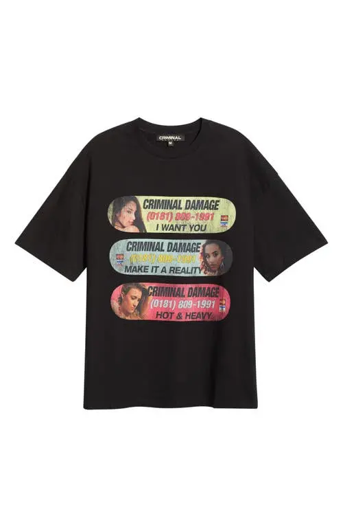 CRIMINAL DAMAGE Hotline Reality Crewneck T-shirt