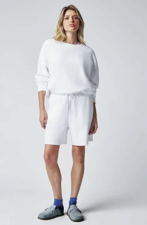 FLORENCE BY MILLS Boyfriend Fit Fleece Shorts - Bright White