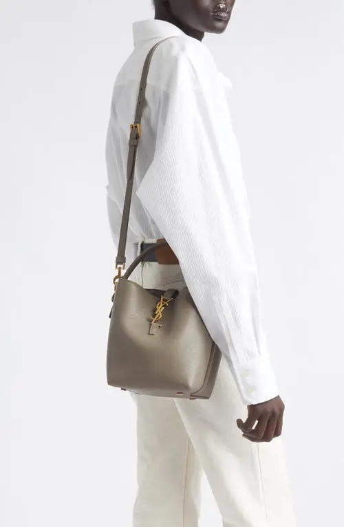 Saint Laurent Small Le 37 Leather Bucket Bag - Light Taupe