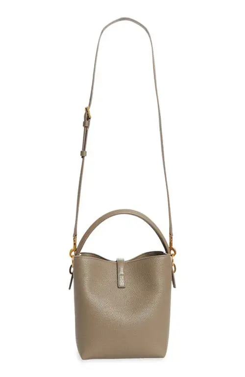 Saint Laurent Small Le 37 Leather Bucket Bag - Light Taupe