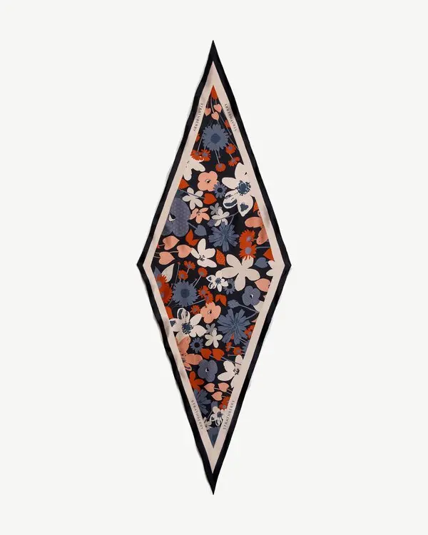 Strathberry Silk Diamond Scarf - Blue